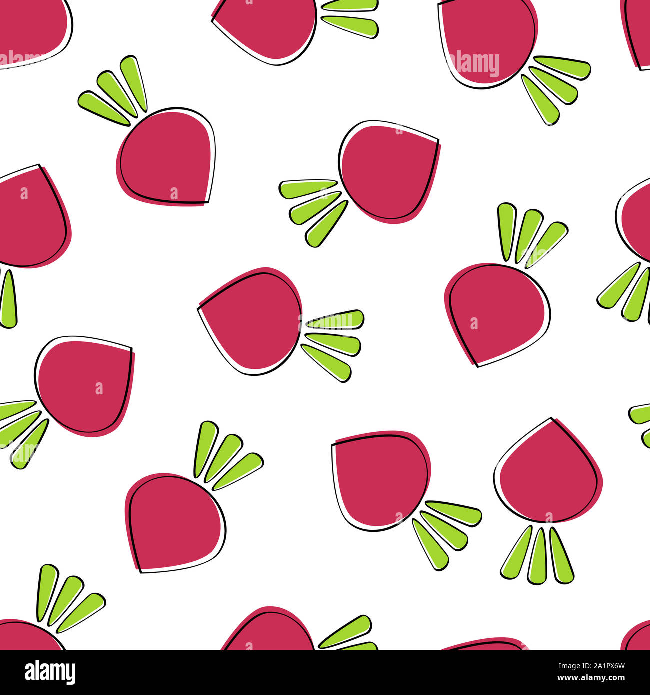 Beet vegetable seamless background flat illustration. Fresh food ...