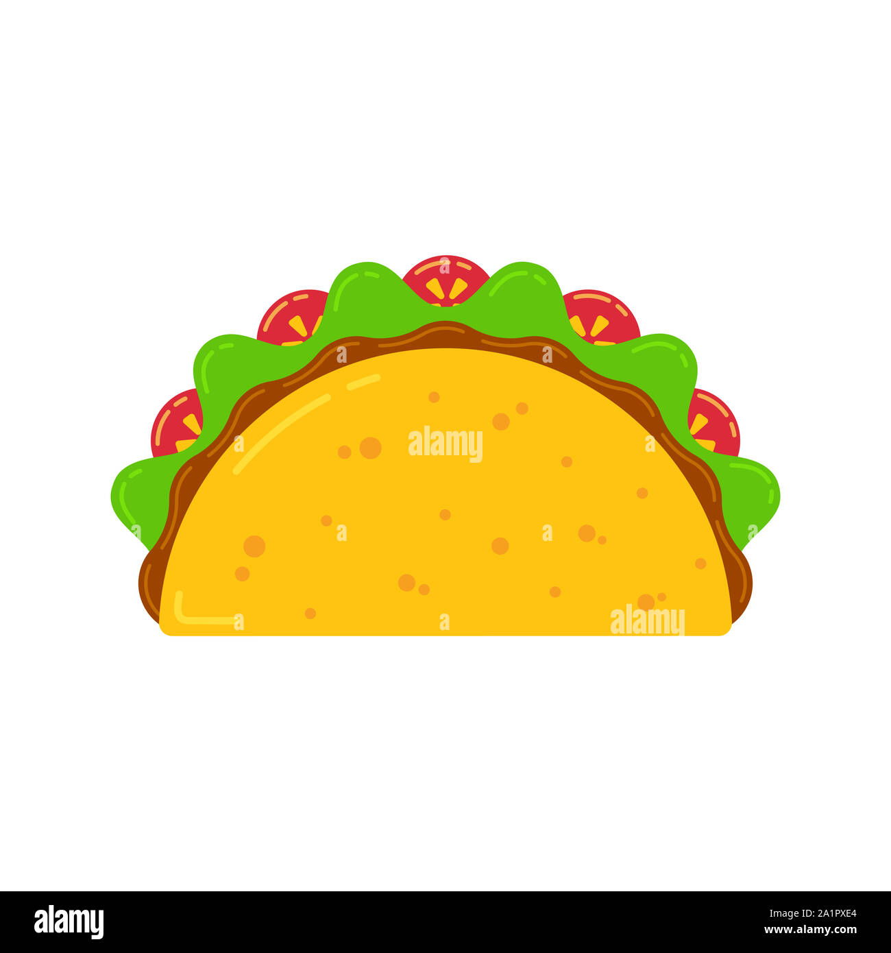 Mexican cuisine fast food delicious tacos drawing. flat illustration ...