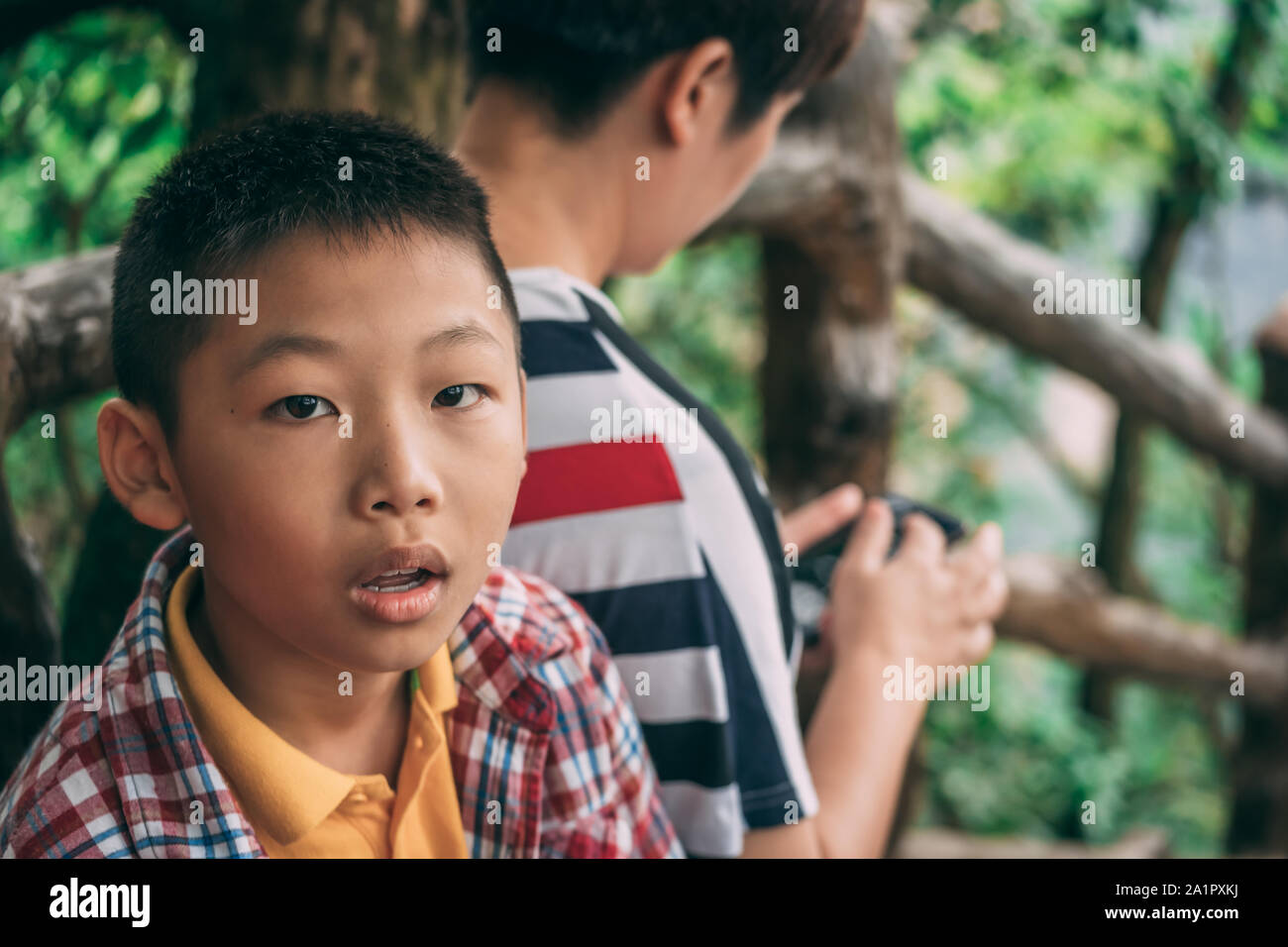 Zhangjiajie, China - August 2019 : Portrait of a young chinese boy on ...