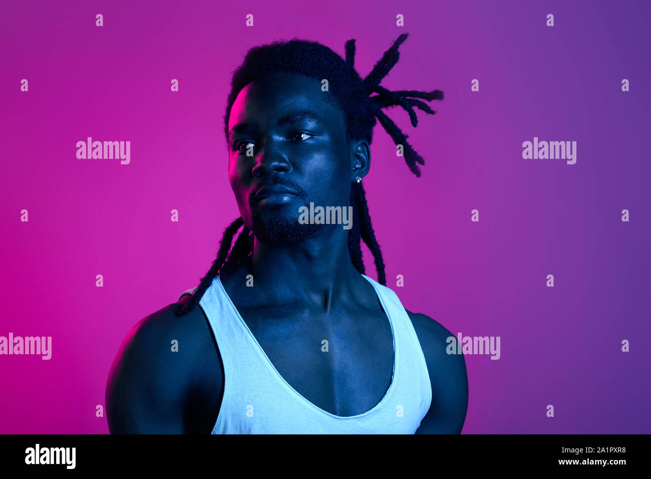 handsome awesome male model with dreadlocks demonstrating his stylish ...