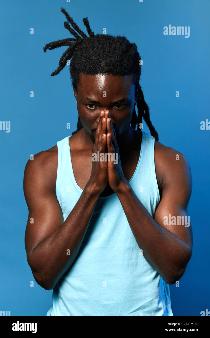 sad unhappy depressed guy has bad mood. he wishes to recover from ...