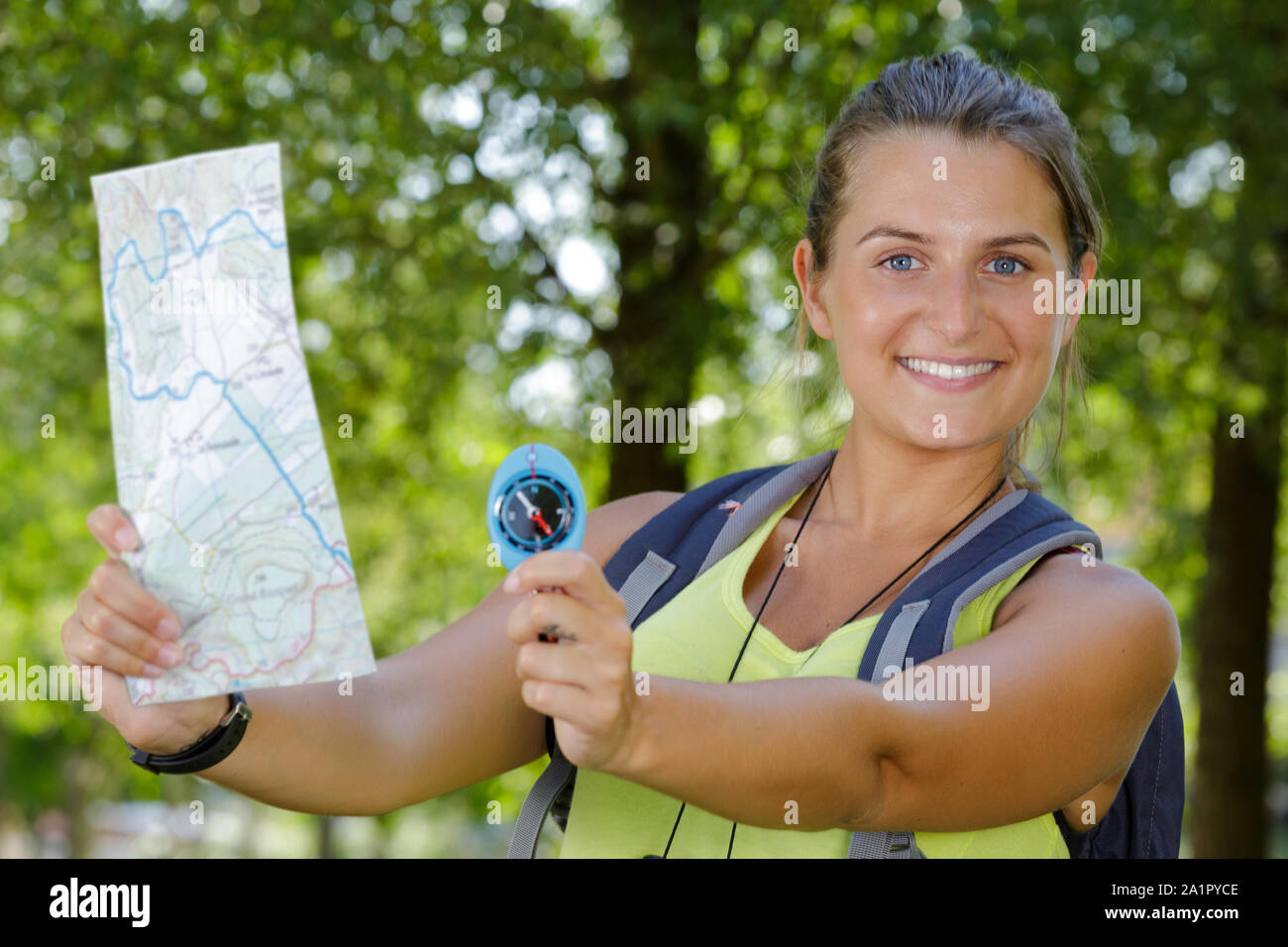 Young tanned female hiker hi-res stock photography and images - Alamy