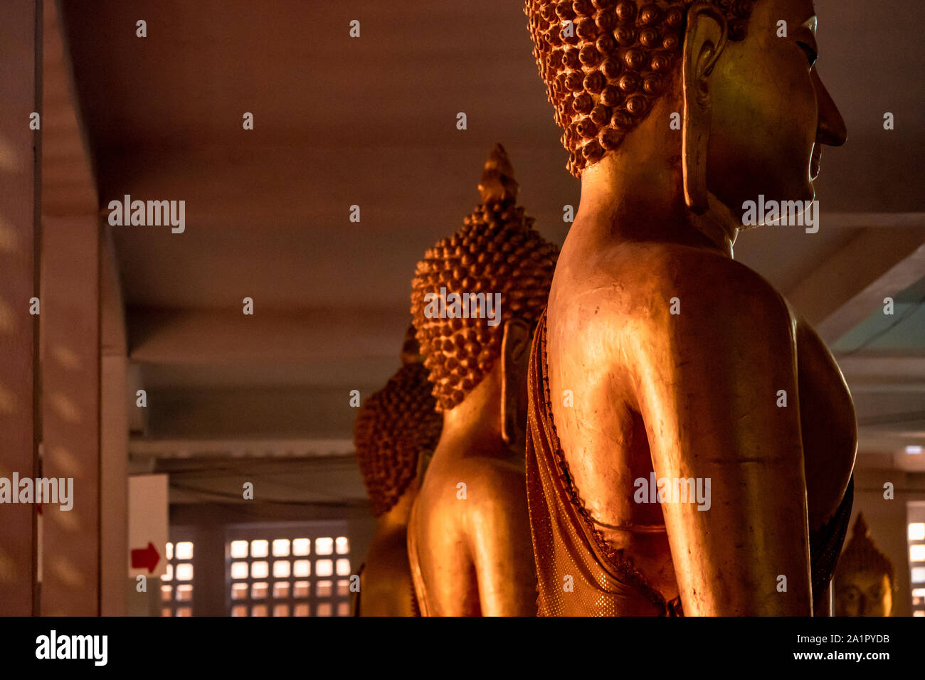 Rows sitting buddha statues hi-res stock photography and images - Alamy