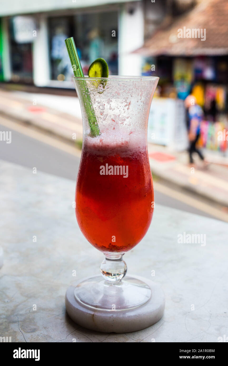 Exotic Cocktails on the bar at a vacation location, colorful Stock ...