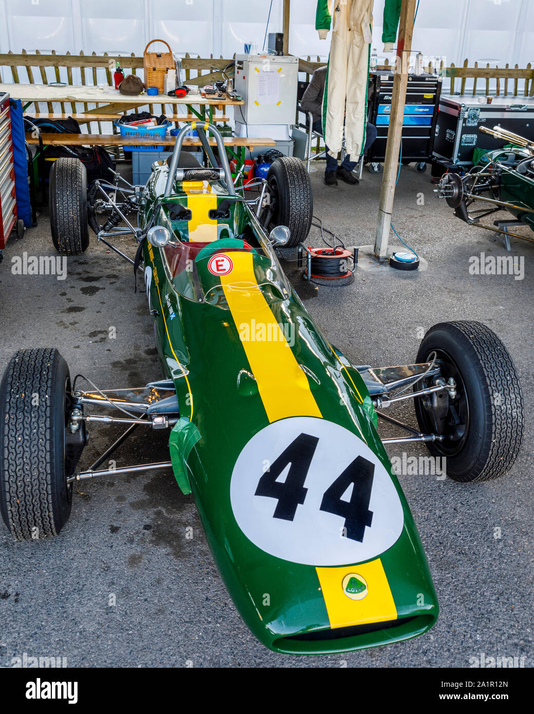 1966 Lotus 44 in the paddock at the 2019 Goodwood Revival, Sussex, UK ...