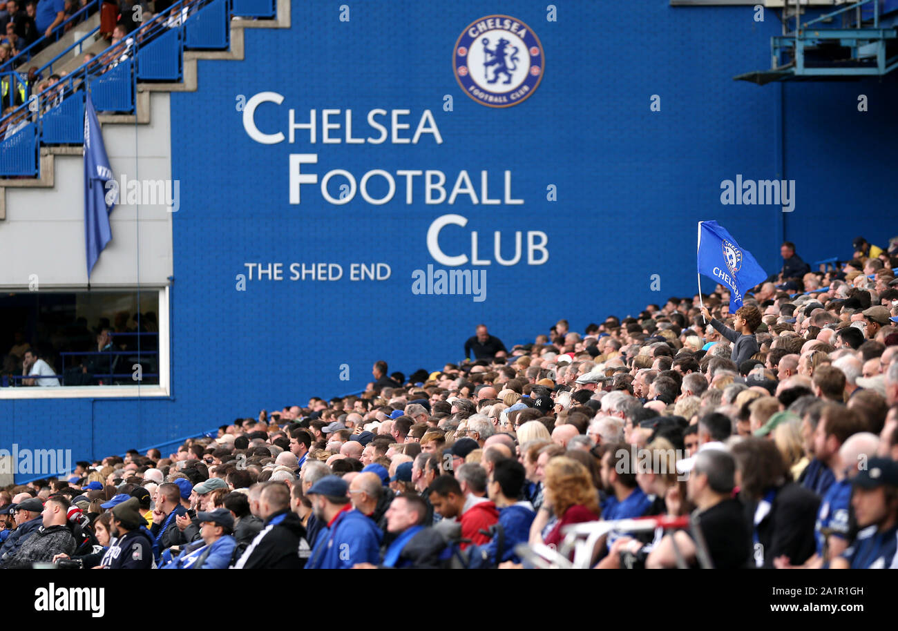 General view of the Chelsea fans during the Premier League match at ...