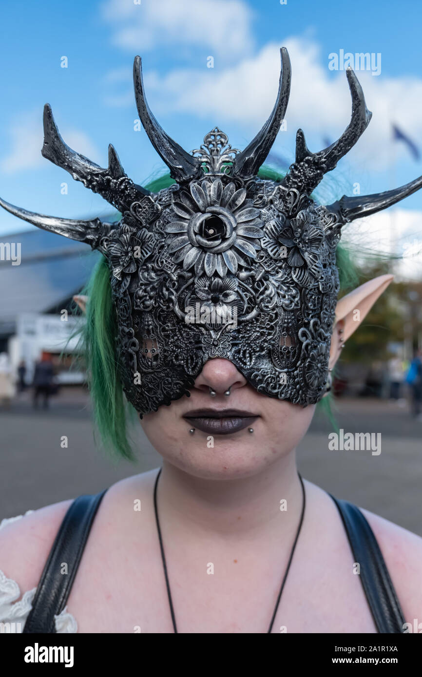 Glasgow, Scotland, UK. 28th Sep, 2019. A cosplayer attending the MCM ...