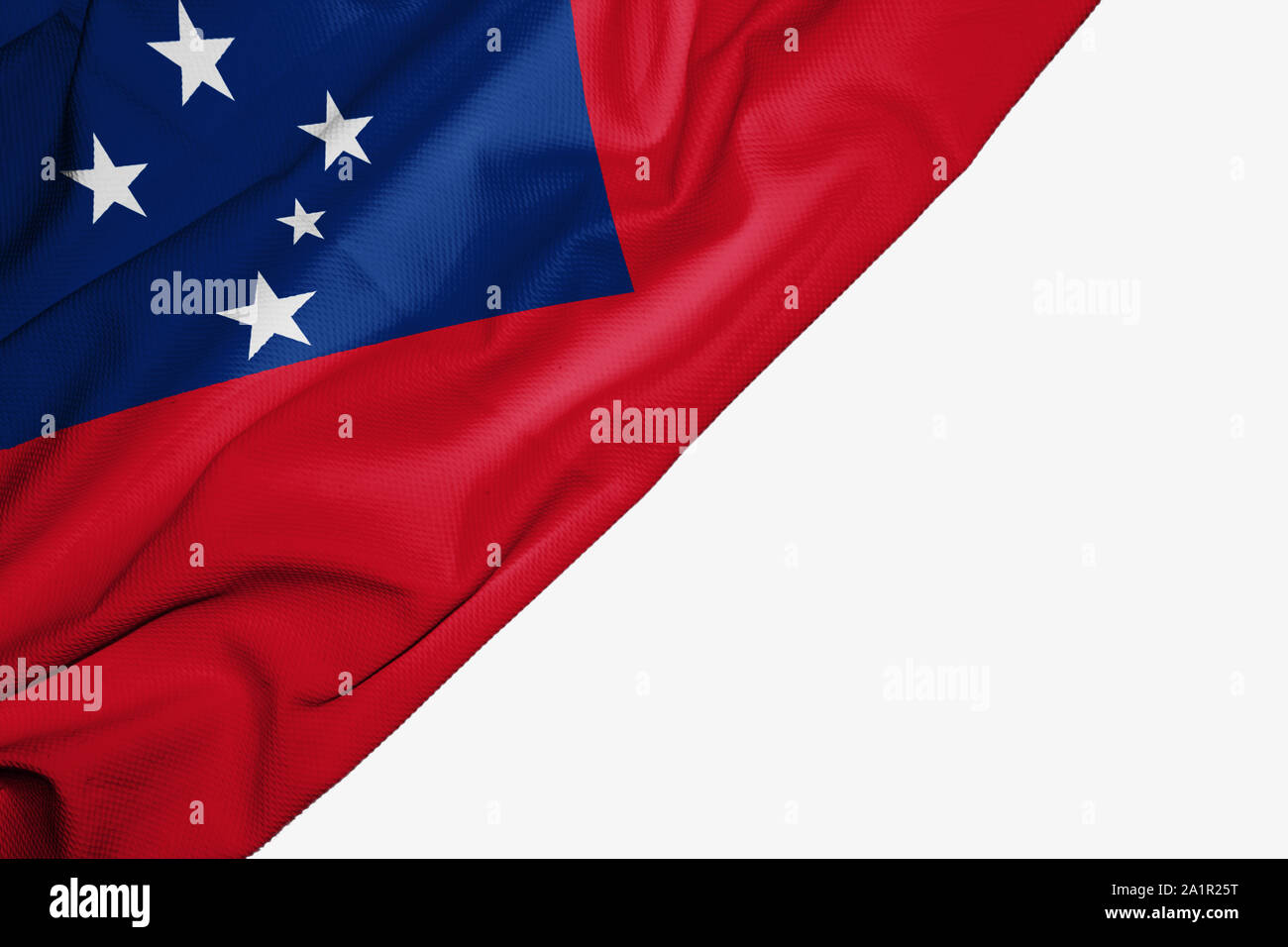 Western Samoa flag of fabric with copyspace for your text on white background Stock Photo - Alamy