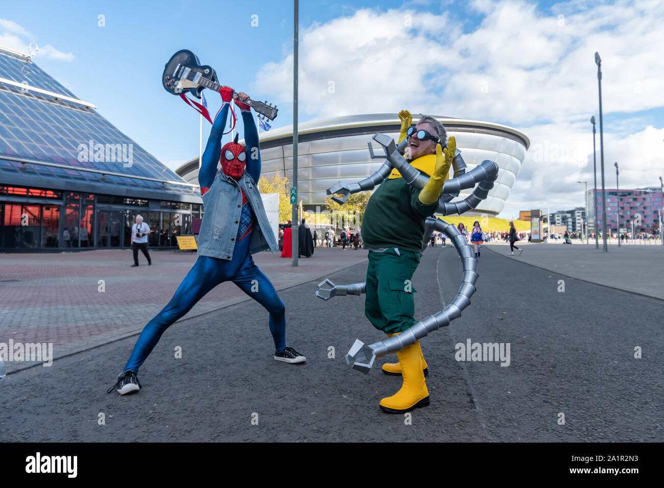 Glasgow, Scotland, UK. 28th Sep, 2019. Cosplayers dressed as Spiderman ...