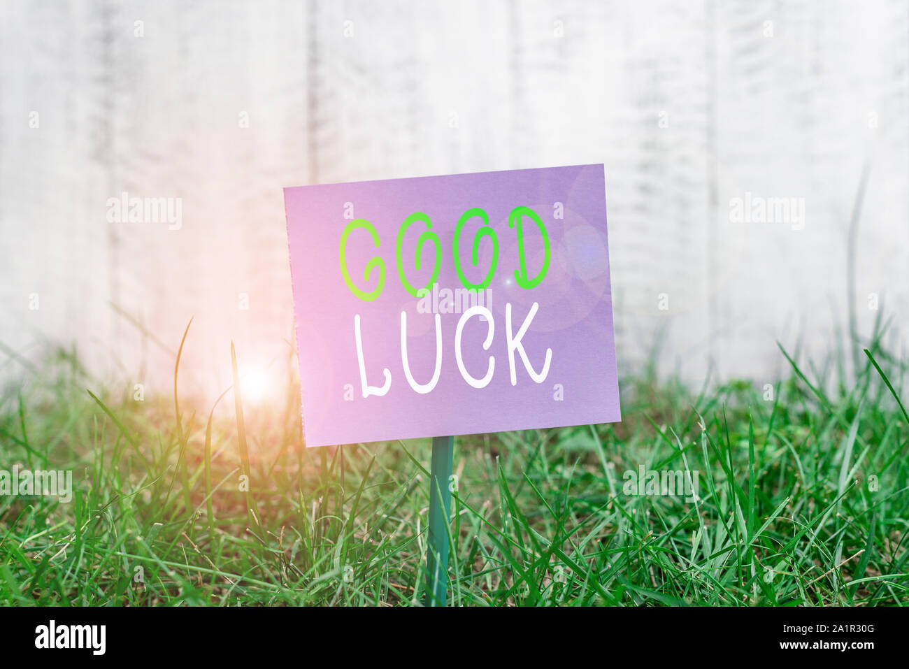 Writing note showing Good Luck. Business concept for A positive fortune ...