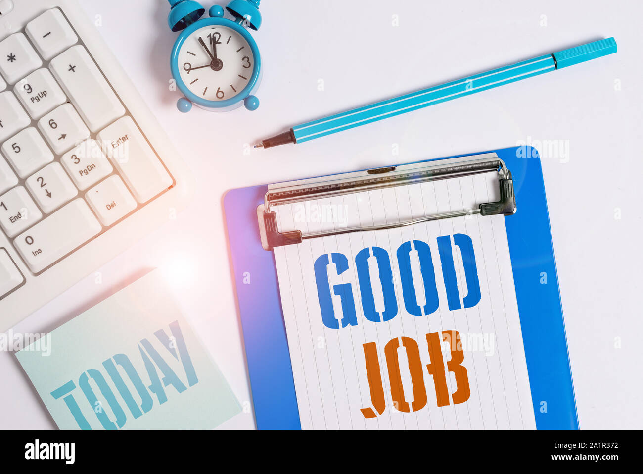 Writing note showing Good Job. Business concept for encourage someone ...