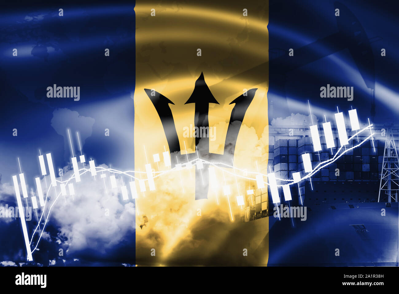 Barbados shipping map hi-res stock photography and images - Alamy