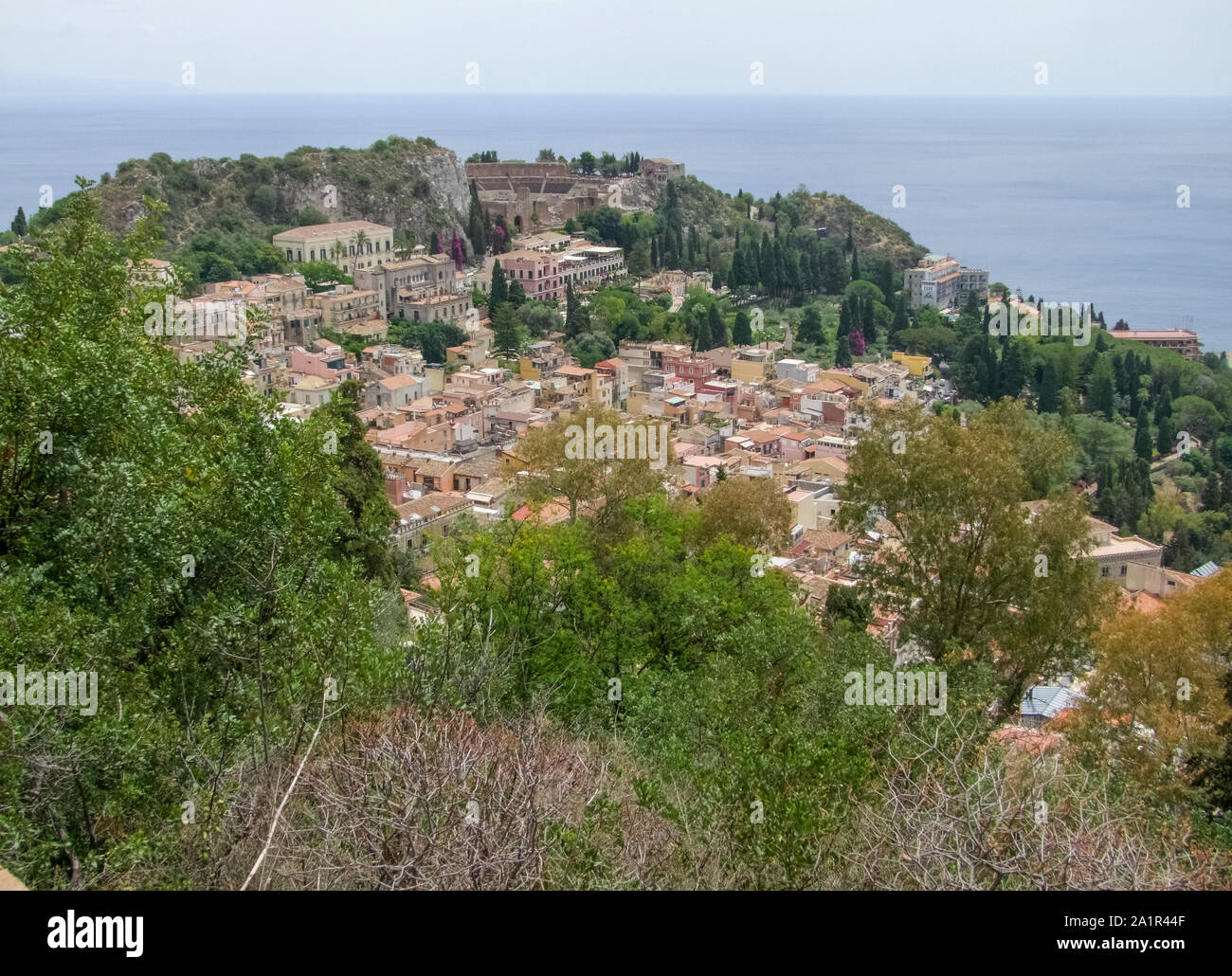 Taormina town sicily aerial hi-res stock photography and images - Alamy