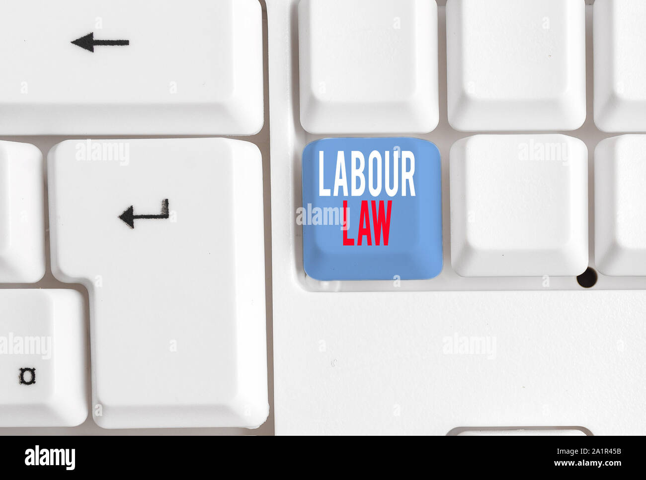 Handwriting text writing Labour Law. Conceptual photo Rules implemented ...
