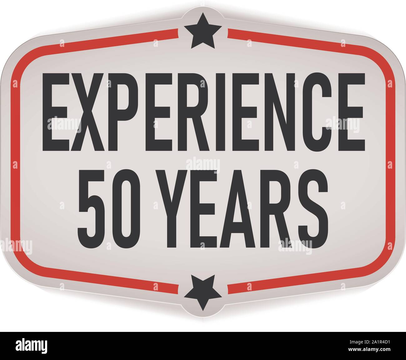 50 YEARS EXPERIENCEOval sticker paper label vector o a white background ...