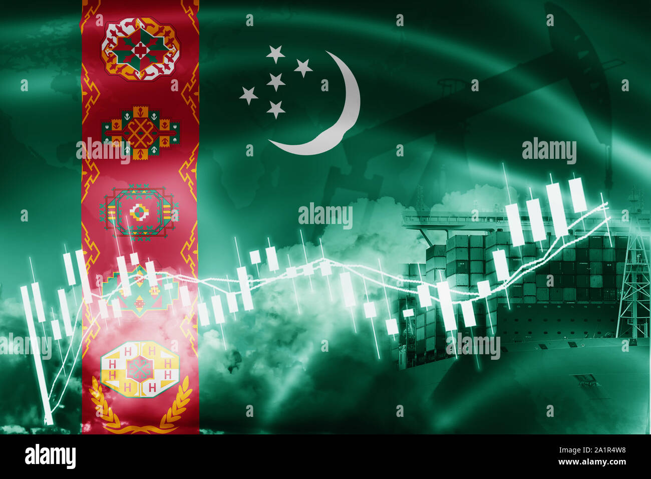 Turkmenistan country map hi-res stock photography and images - Alamy