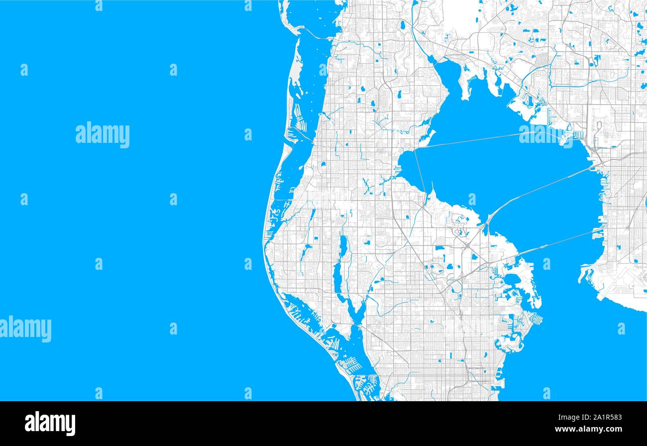 Rich detailed vector area map of Largo, Florida, USA. Map template for ...
