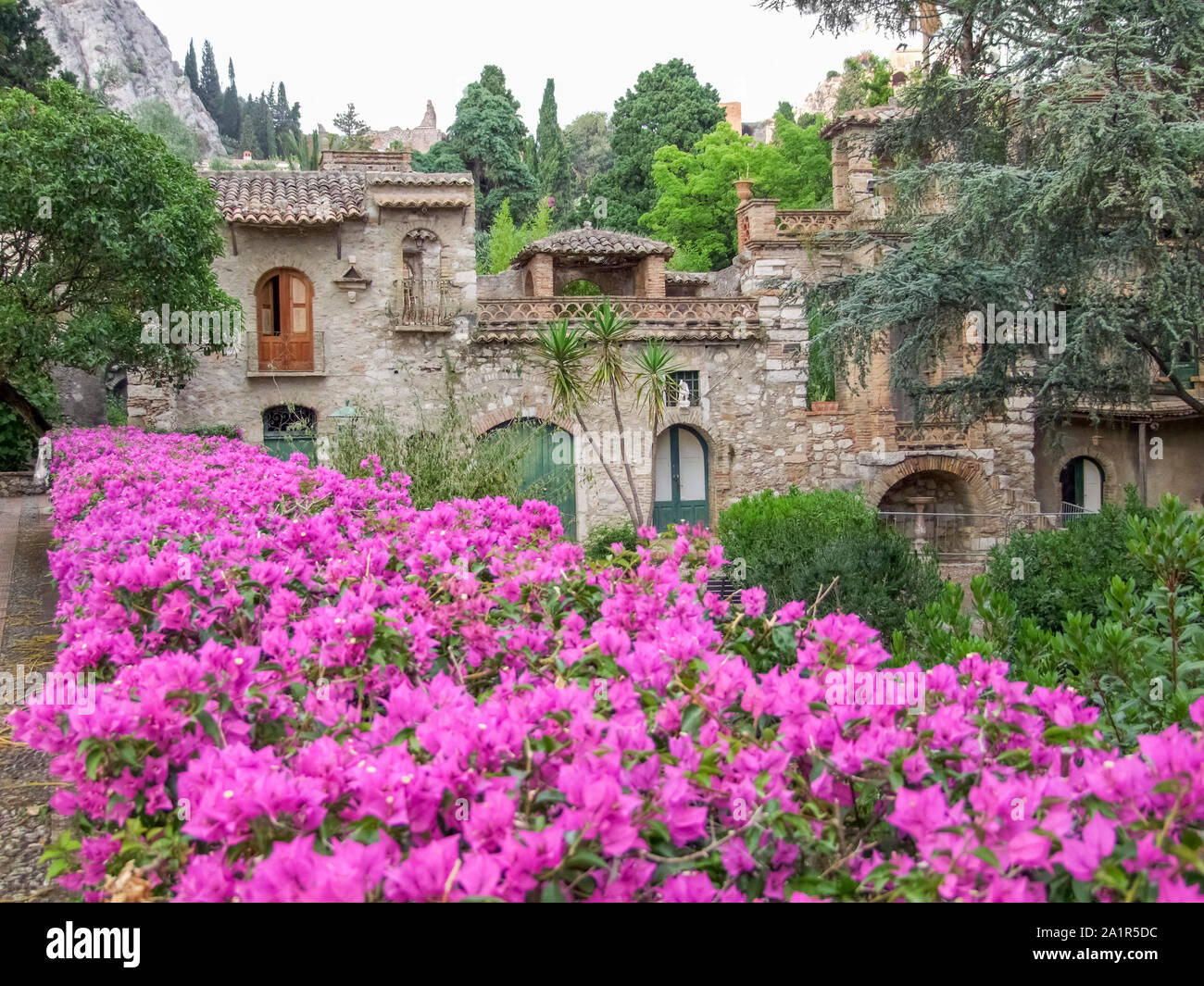 historic buildings around Taormina in Sicily, Italy Stock Photo - Alamy