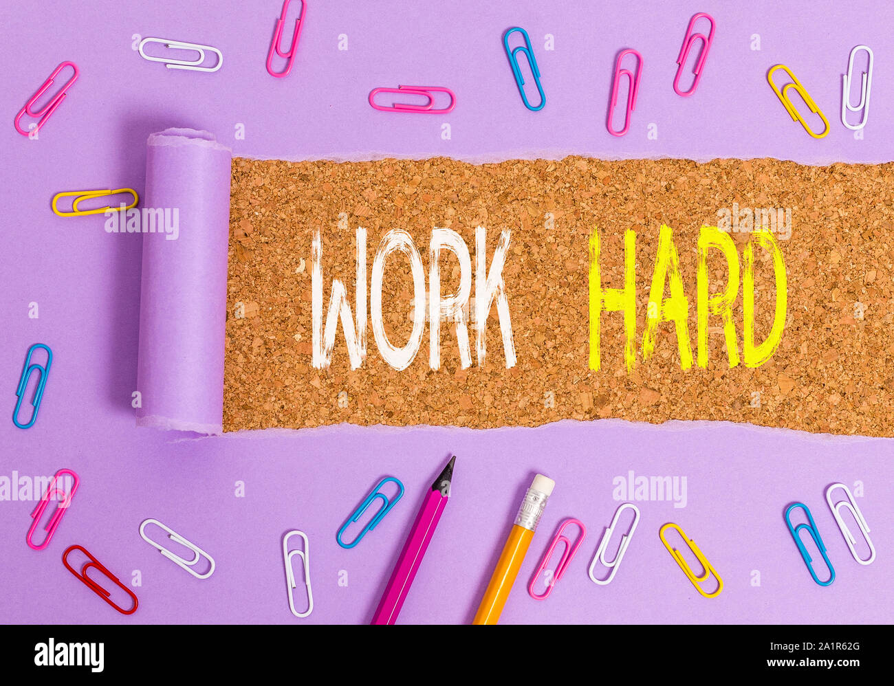 Handwriting text writing Work Hard. Conceptual photo Laboring that puts ...