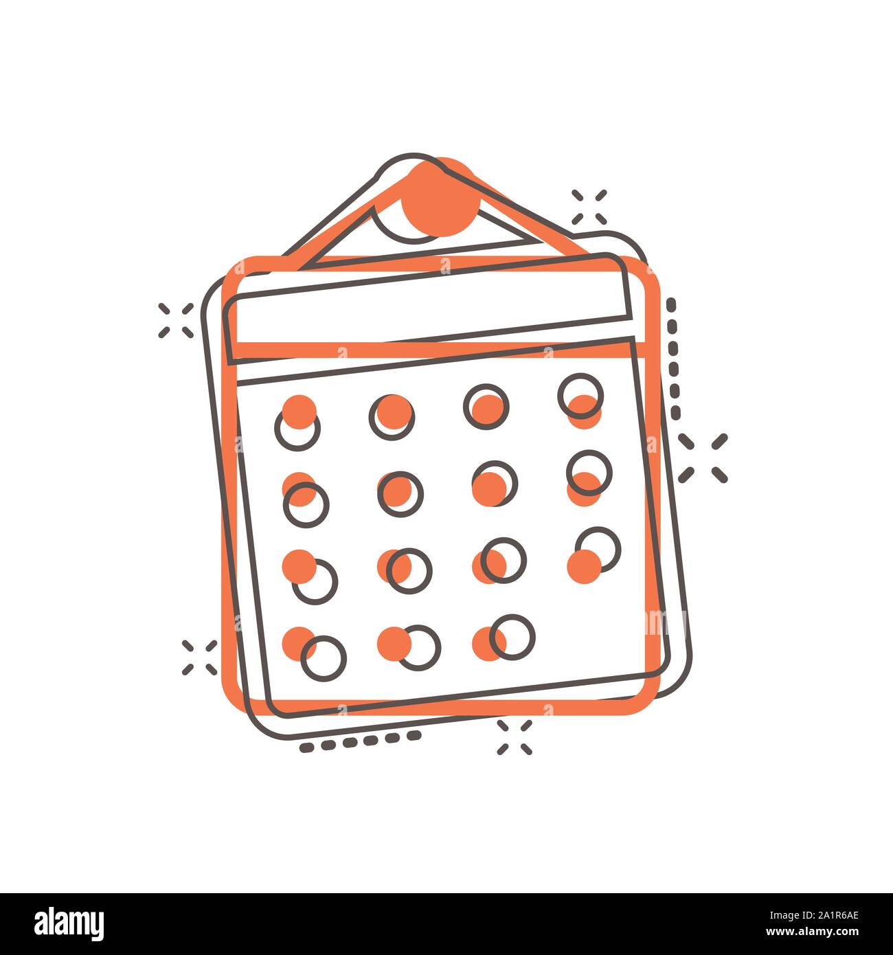 Calendar organizer icon in comic style. Appointment event vector ...