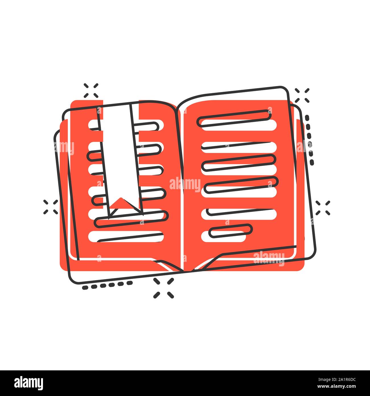 Open book icon in comic style. Literature vector cartoon illustration ...