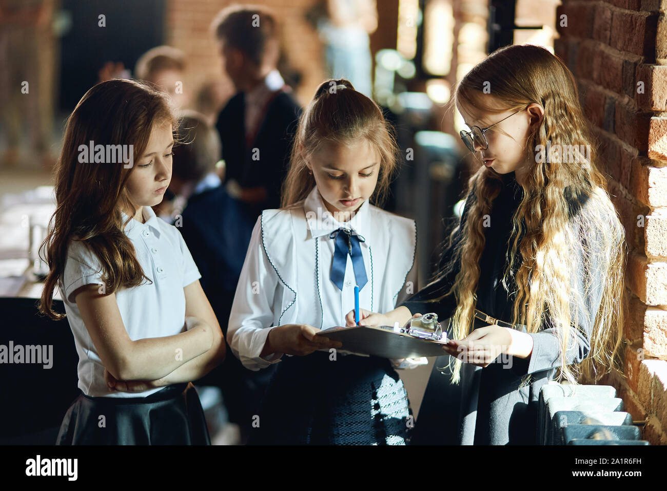 Girl school desk classroom calculator hi-res stock photography and ...