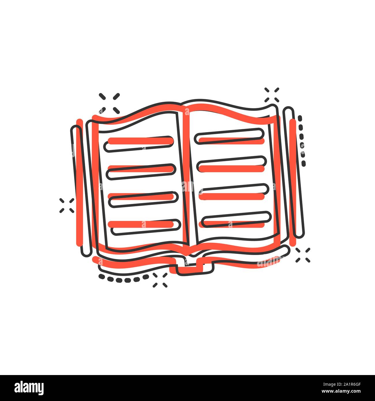 Open book icon in comic style. Literature vector cartoon illustration ...