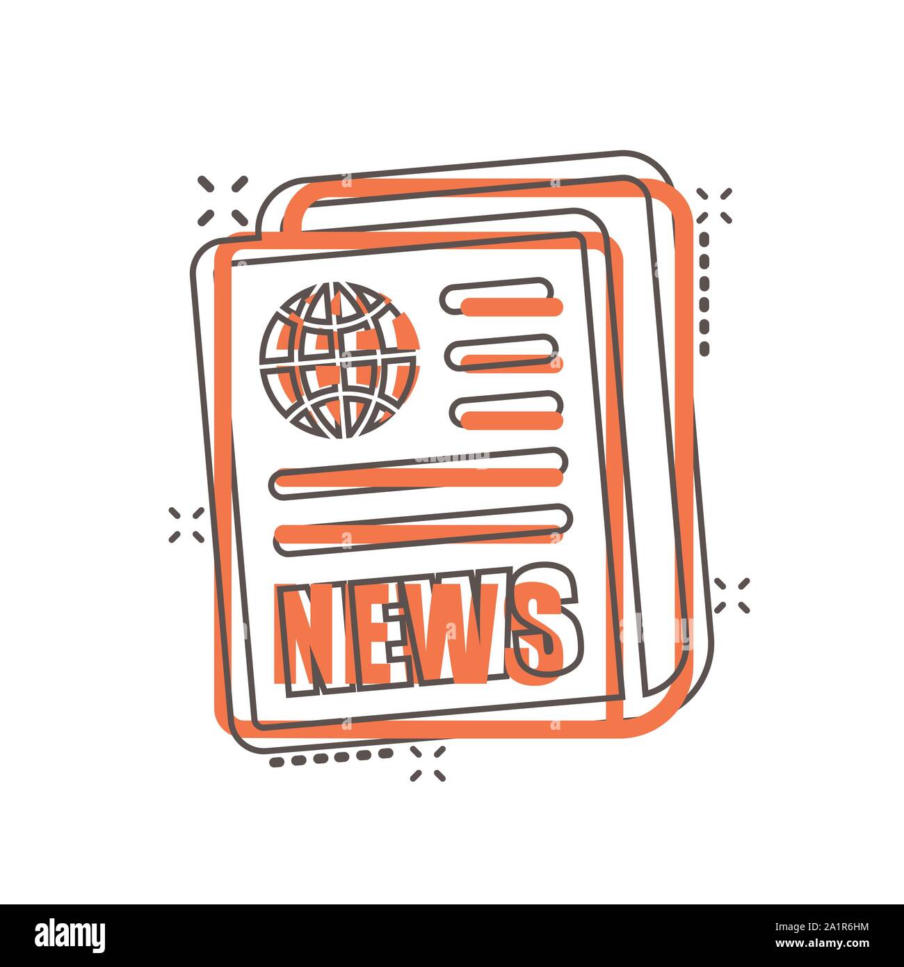 Newspaper icon in comic style. News vector cartoon illustration on ...