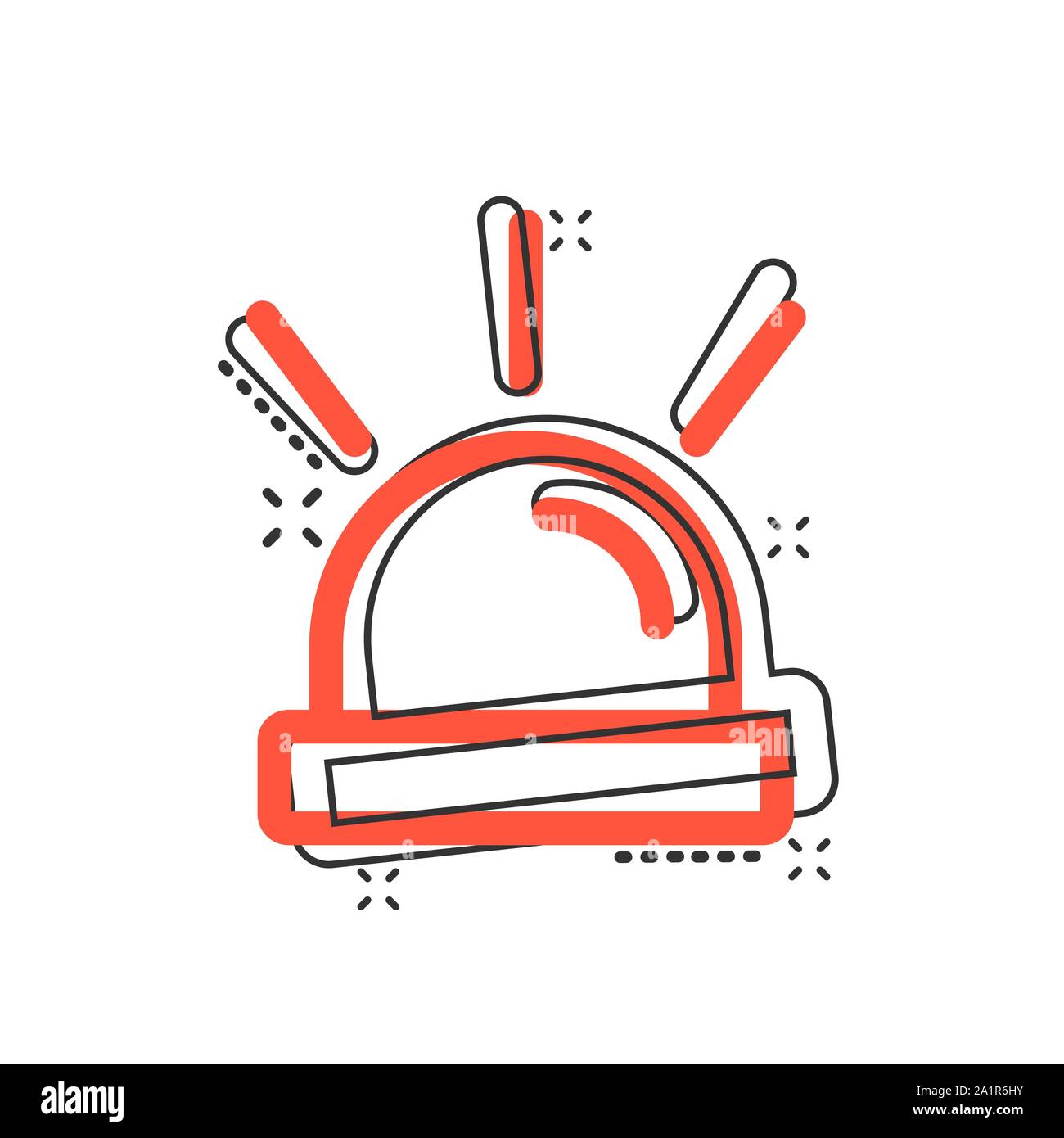 Emergency siren icon in comic style. Police alarm vector cartoon ...