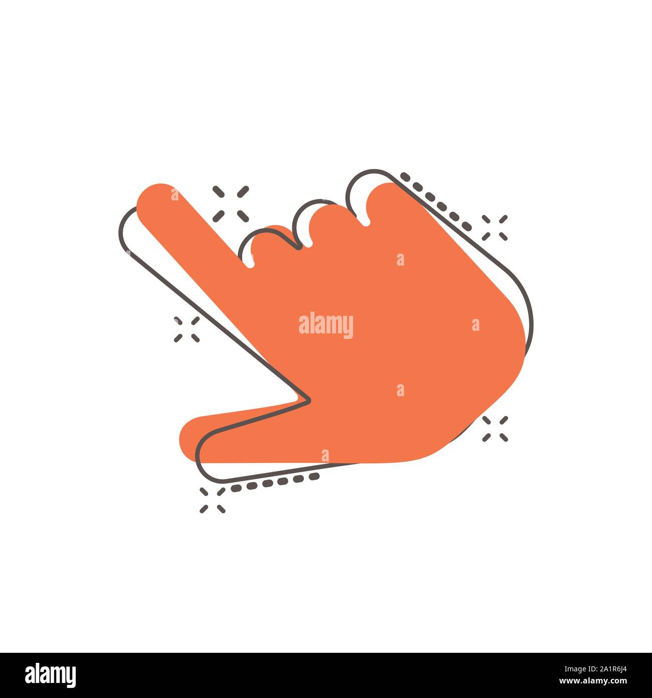 Click mouse icon in comic style. Pointer vector cartoon illustration on ...