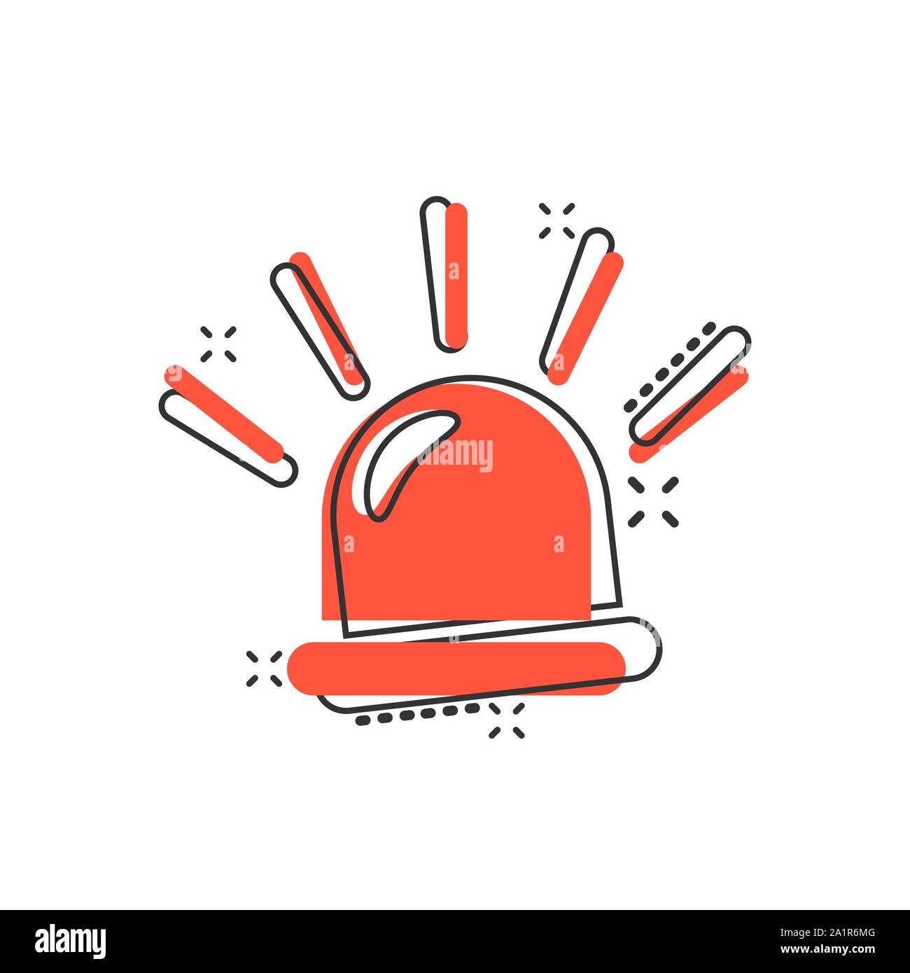 Emergency siren icon in comic style. Police alarm vector cartoon ...