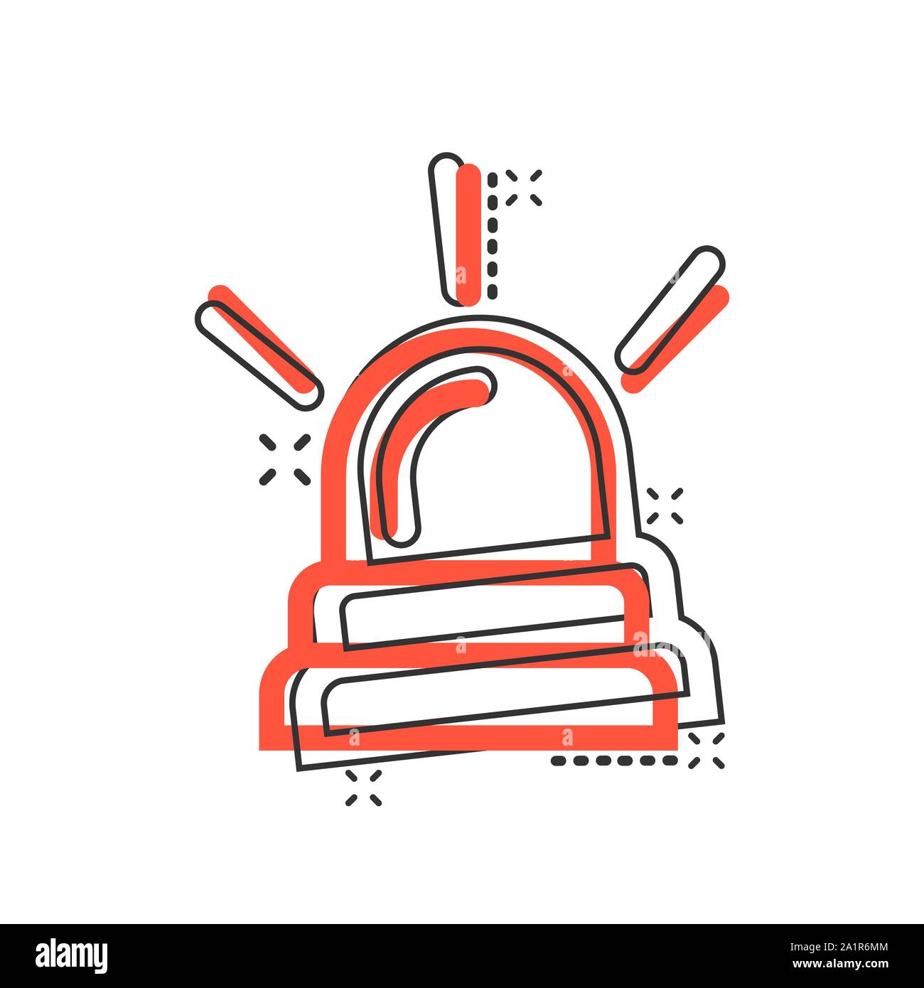 Emergency siren icon in comic style. Police alarm vector cartoon ...