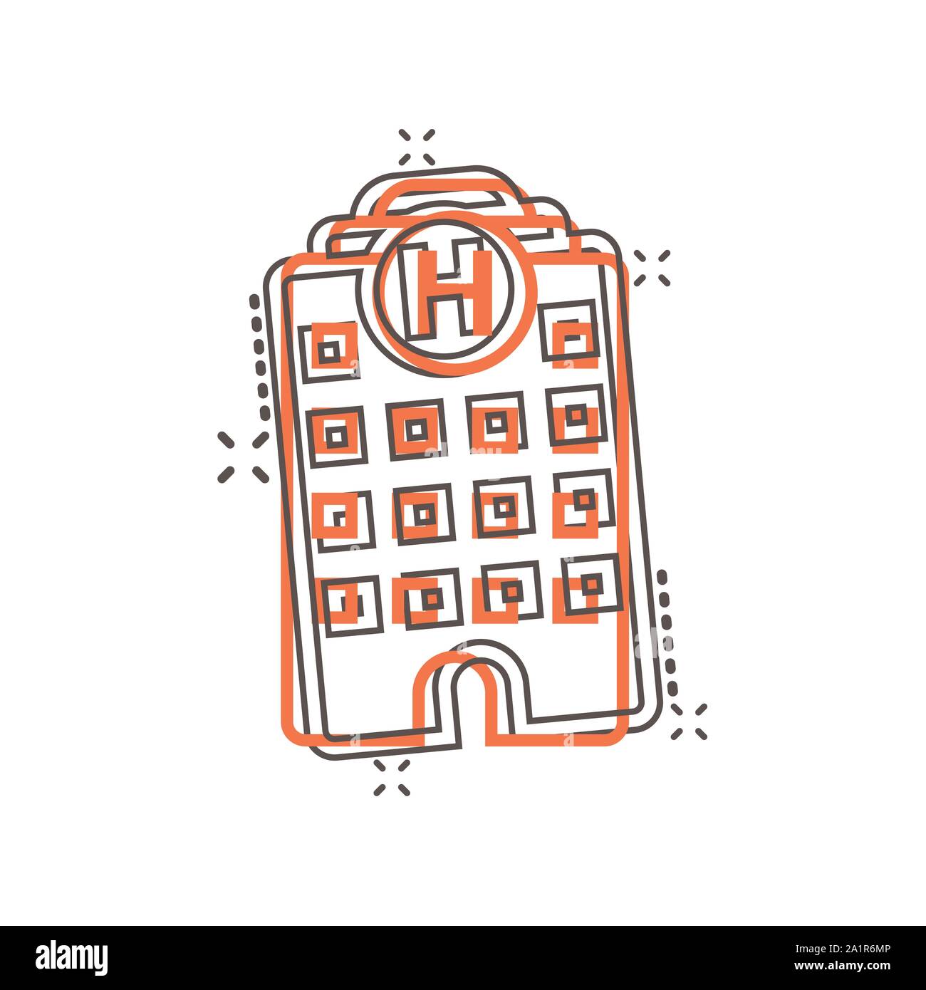 Hospital building icon in comic style. Infirmary vector cartoon ...