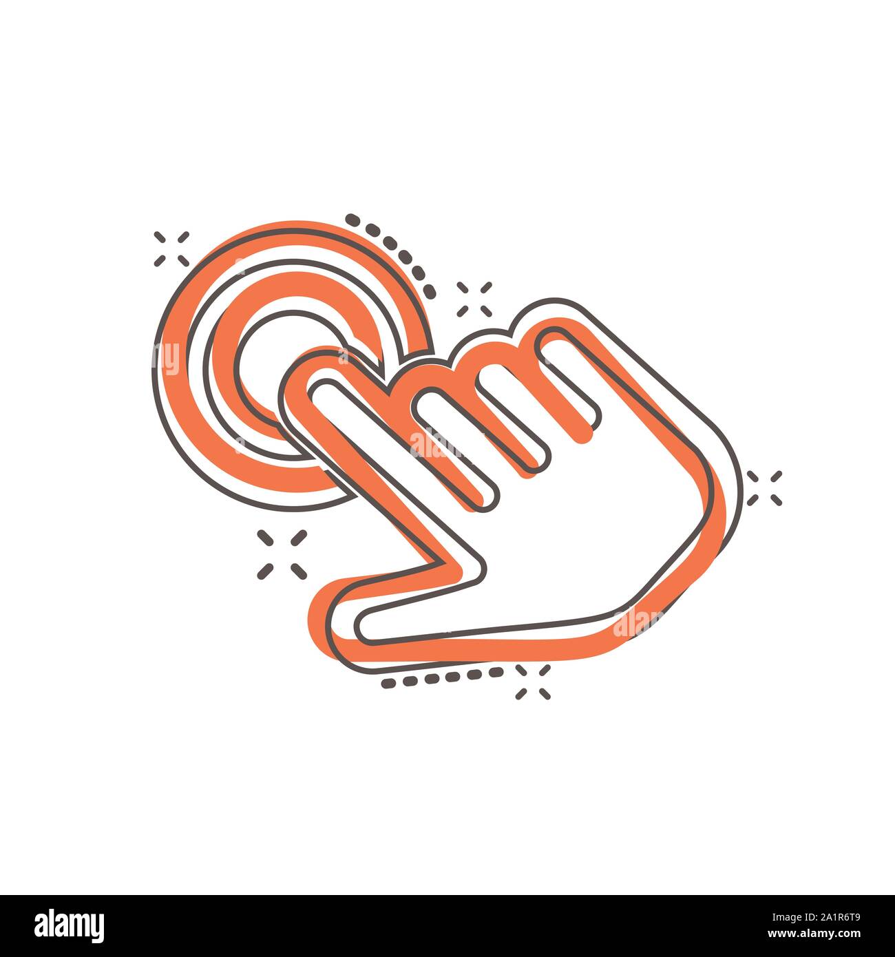 Click mouse icon in comic style. Pointer vector cartoon illustration on ...