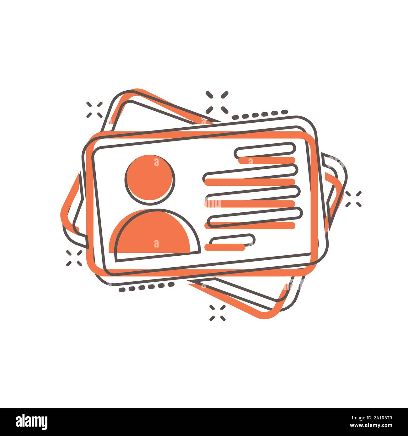 Id card icon in comic style. Identity tag vector cartoon illustration ...