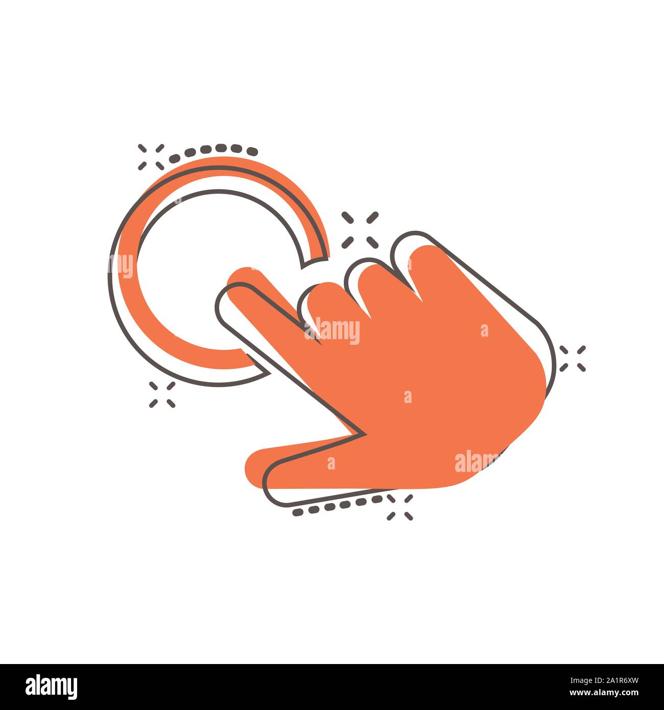 Click mouse icon in comic style. Pointer vector cartoon illustration on ...