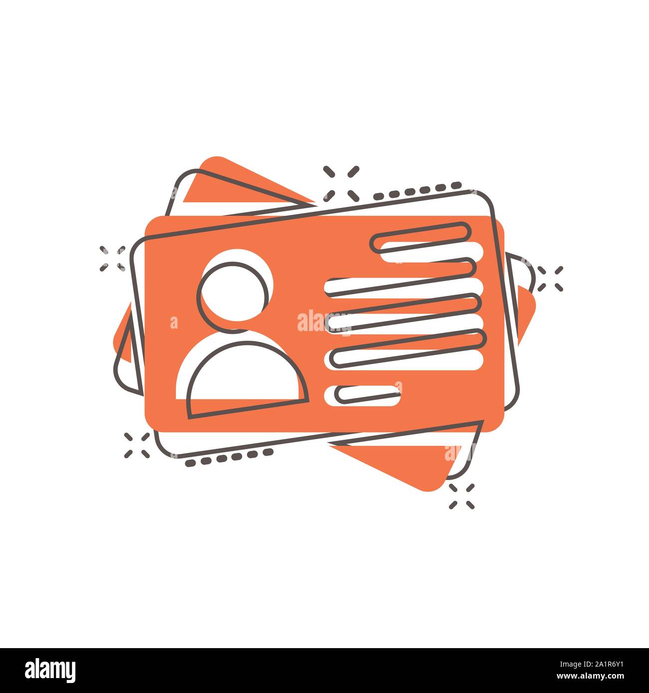 Id card icon in comic style. Identity tag vector cartoon illustration ...