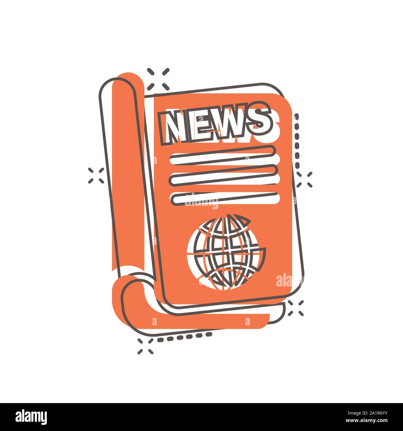 Newspaper icon in comic style. News vector cartoon illustration on ...