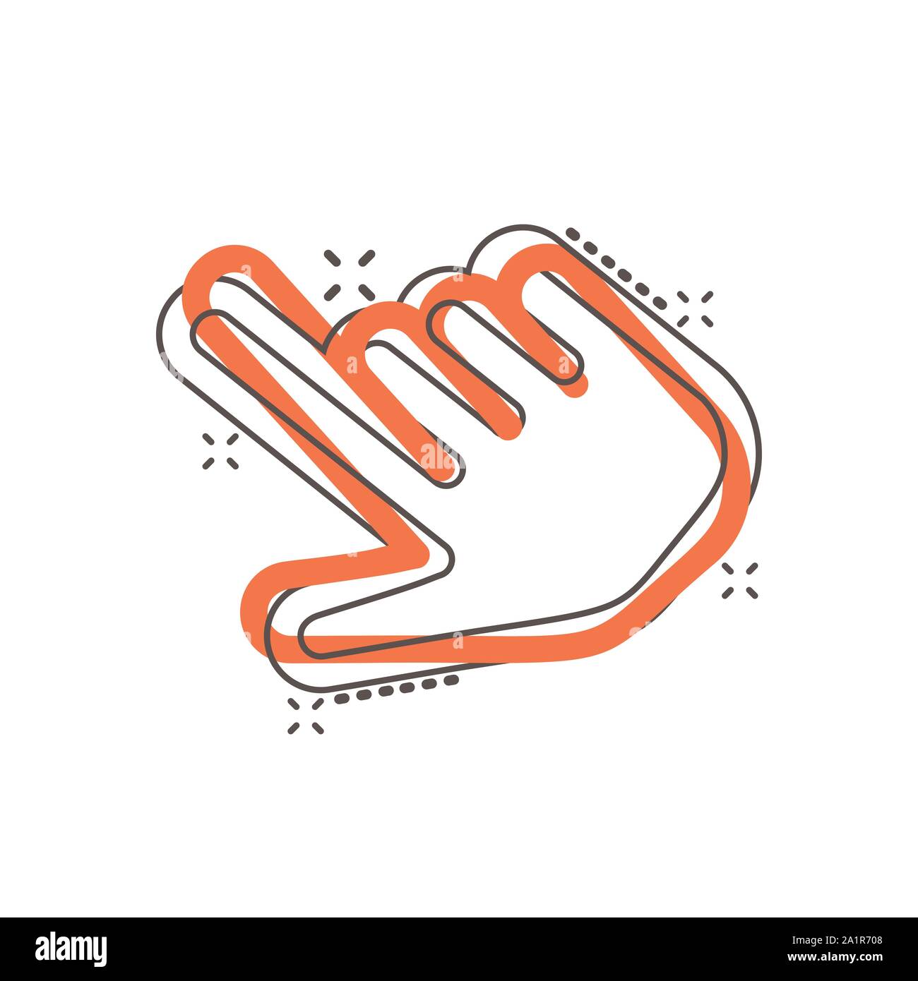 Click mouse icon in comic style. Pointer vector cartoon illustration on ...