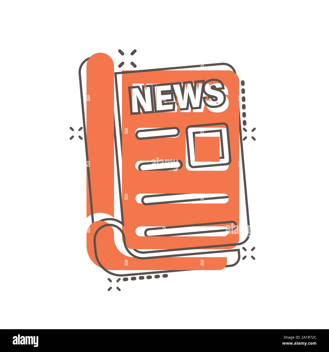 Newspaper icon in comic style. News vector cartoon illustration on ...