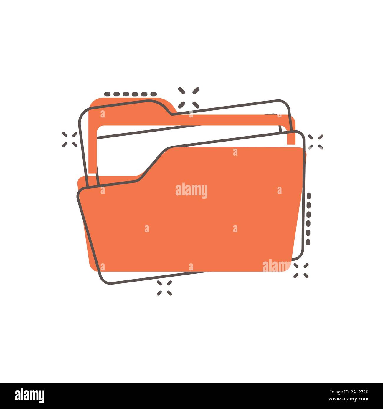File folder icon in comic style. Documents archive vector cartoon ...