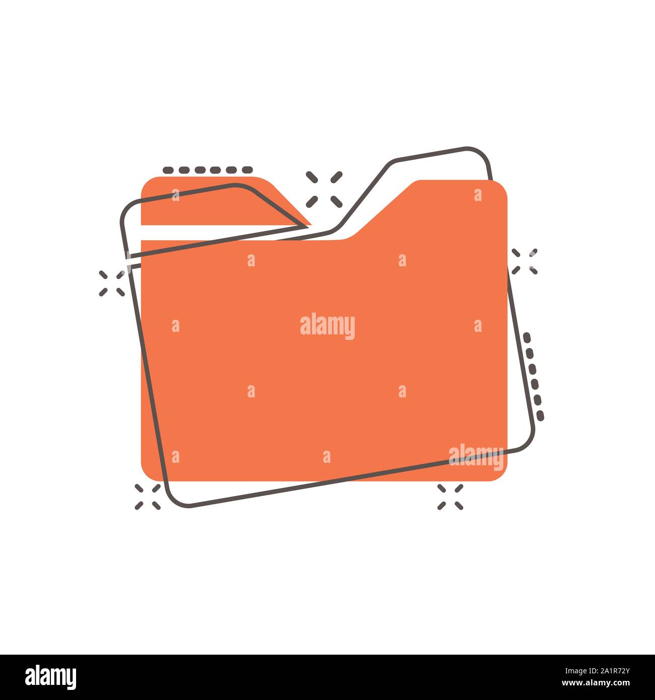 File folder icon in comic style. Documents archive vector cartoon ...