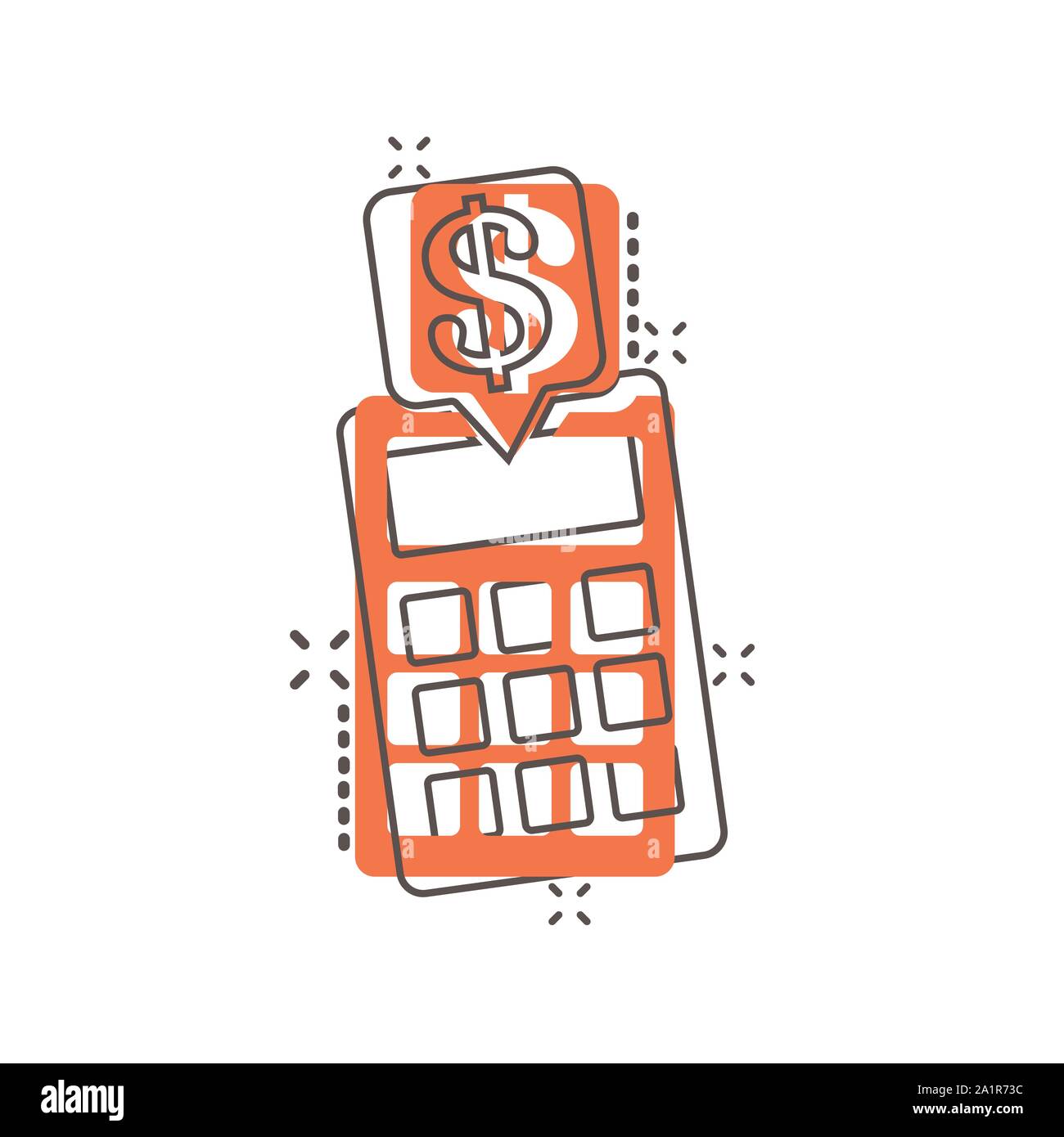 Money calculation icon in comic style. Budget banking vector cartoon ...