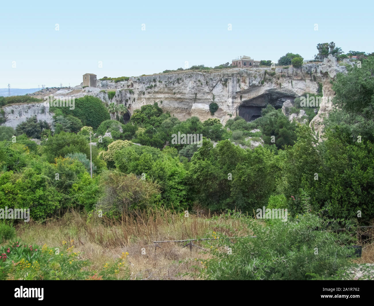 ancient quarry located around Syracuse, a city in Sicily, Italy Stock ...
