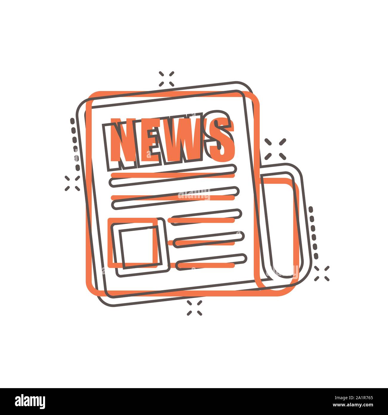 Newspaper icon in comic style. News vector cartoon illustration on ...