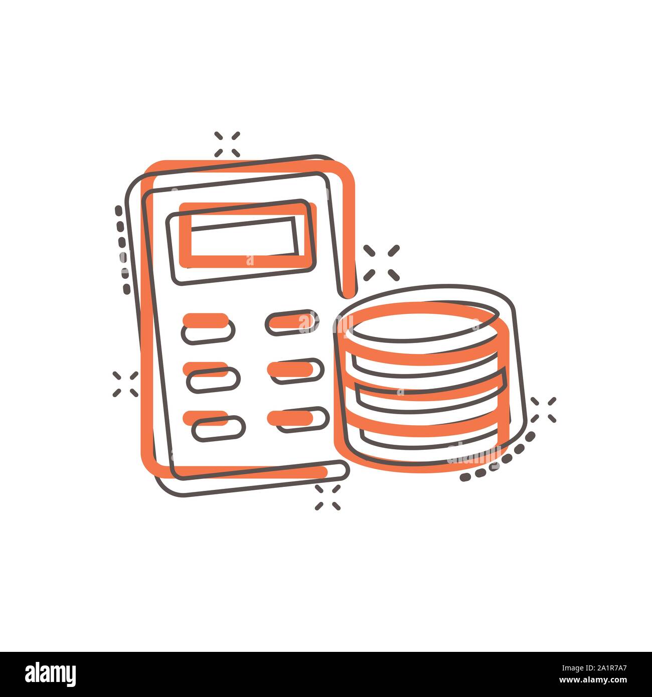 Money calculation icon in comic style. Budget banking vector cartoon ...