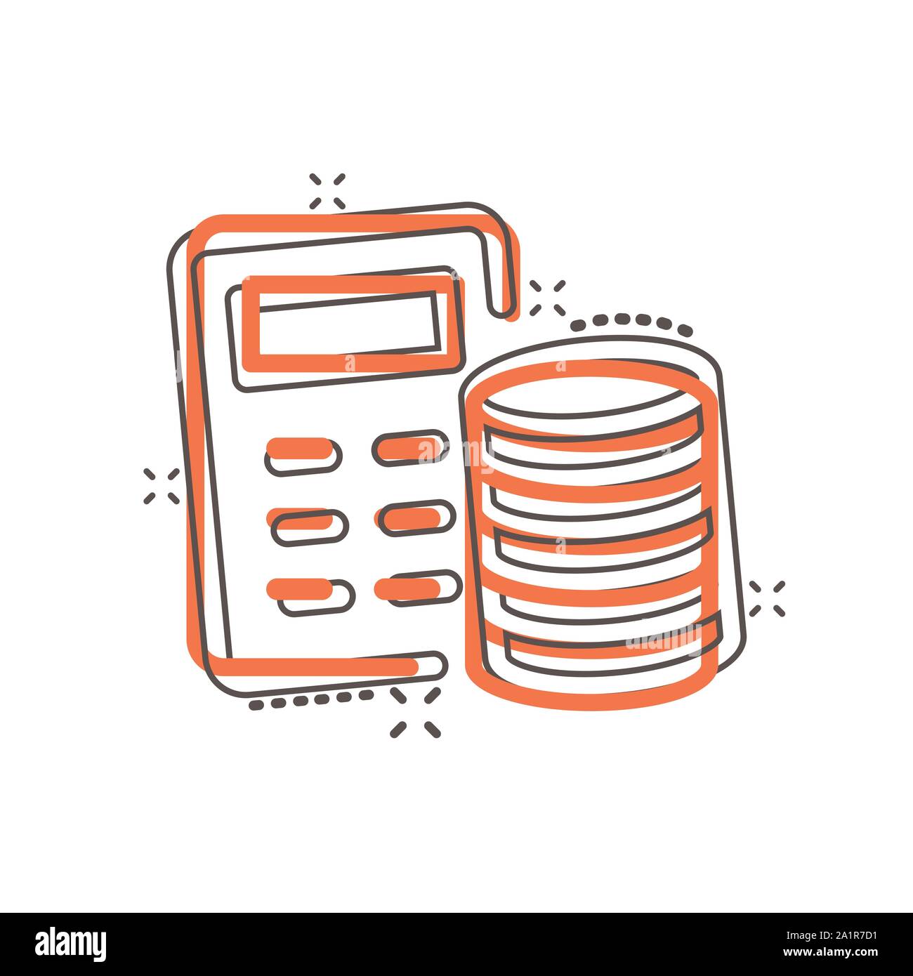 Money calculation icon in comic style. Budget banking vector cartoon ...