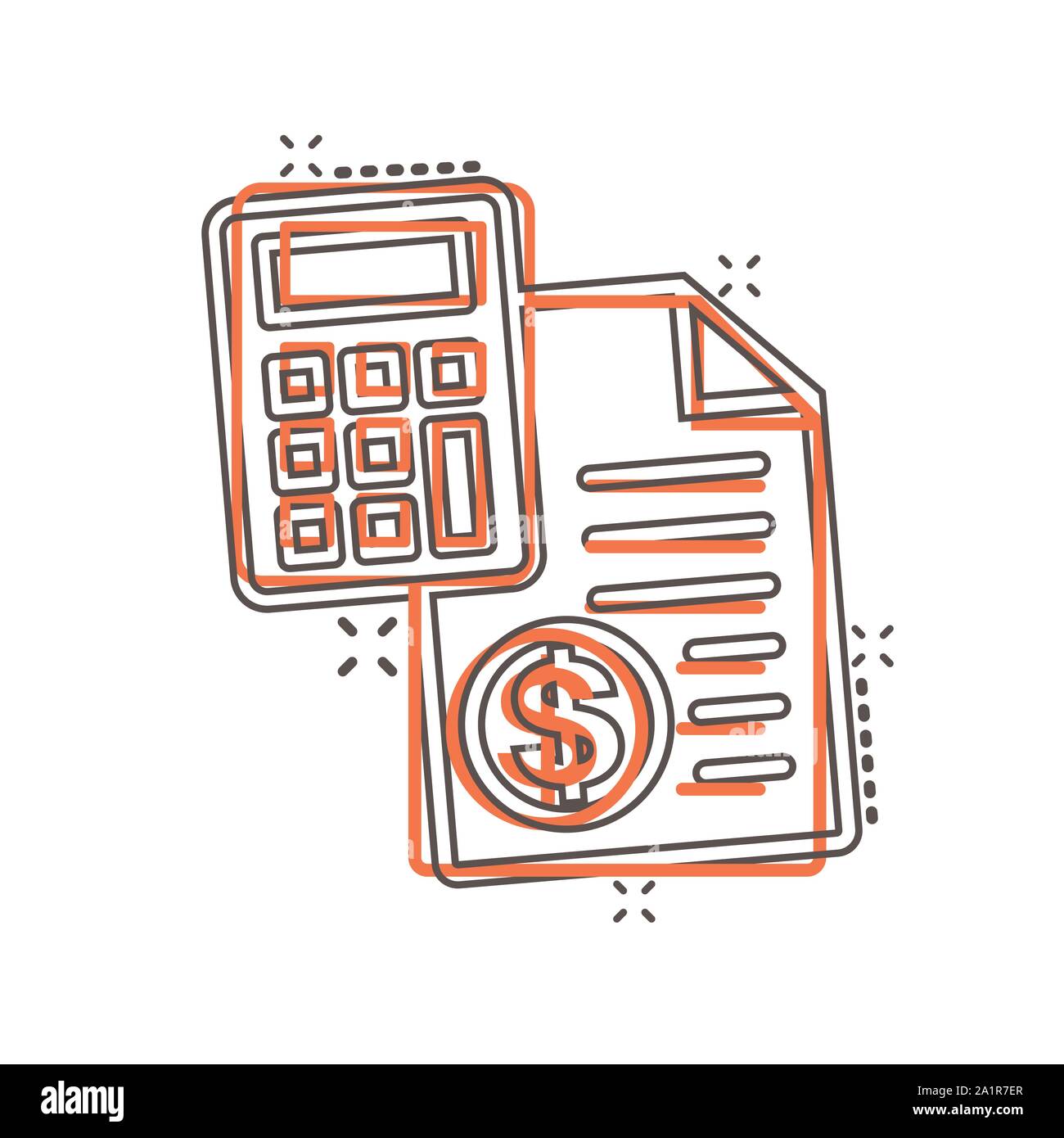 Money calculation icon in comic style. Budget banking vector cartoon ...