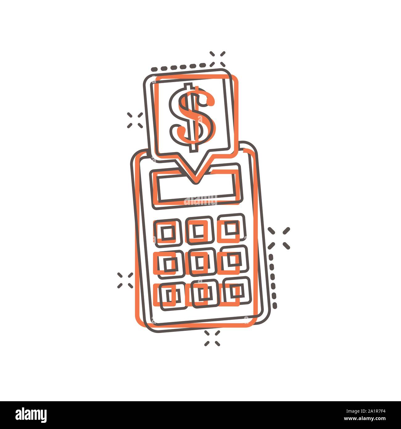 Money calculation icon in comic style. Budget banking vector cartoon ...