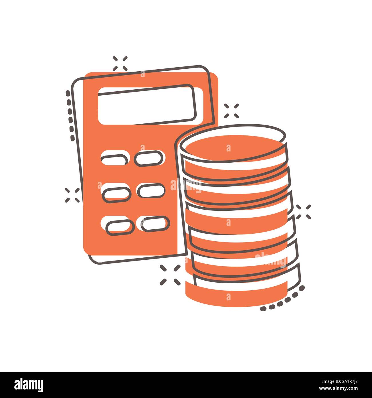 Money calculation icon in comic style. Budget banking vector cartoon ...